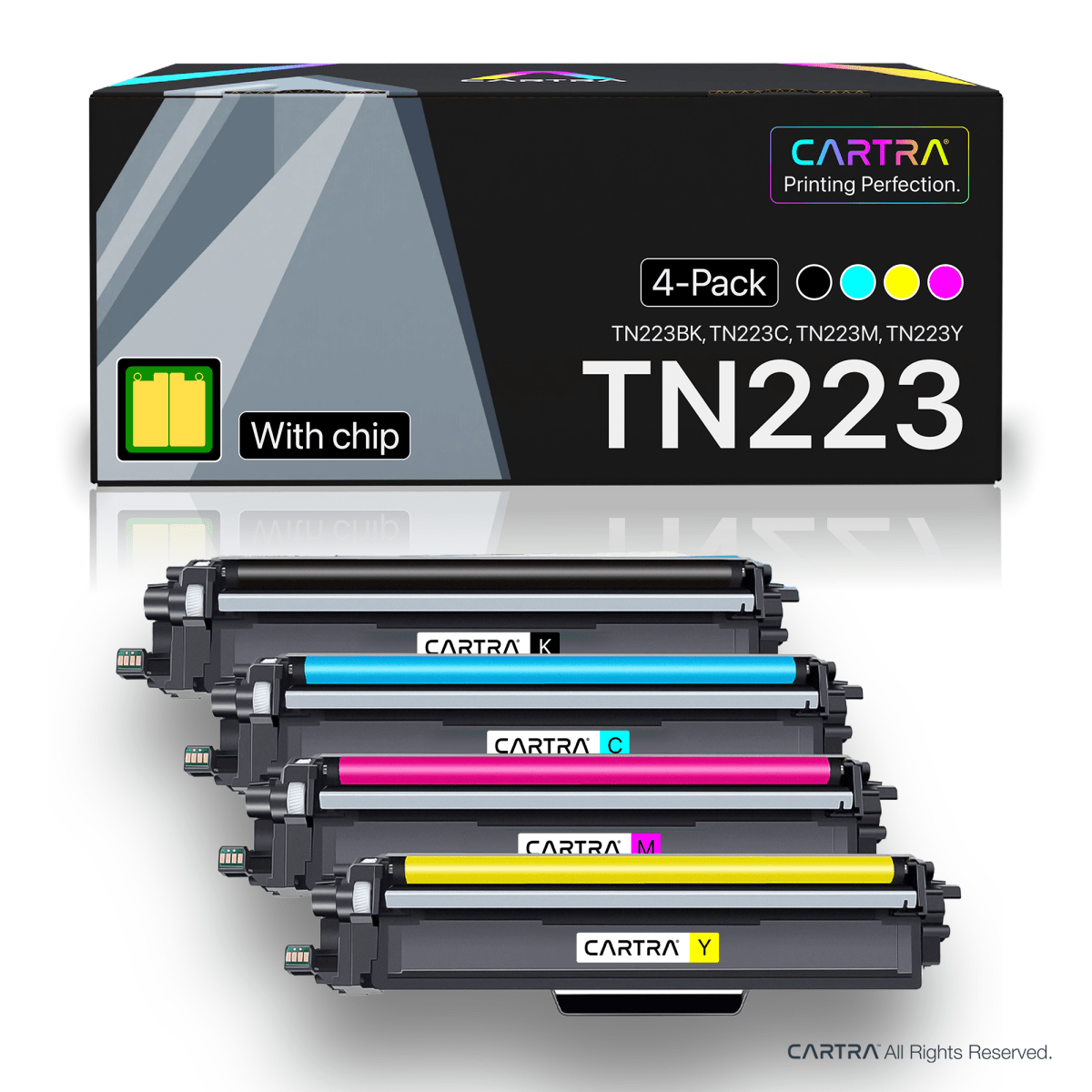 Brother TN223BK 4-Pack Toner Cartridge Set | Free Shipping – Cartra Tech